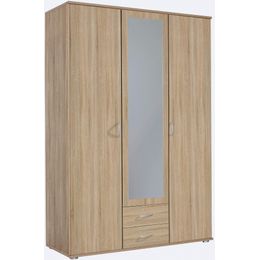 Kleiderschrank Rauch "Twin" Schränke Gr. B/H/T: 127 cm x 188 cm x 52 cm, 3 St., braun (struktureichefarben hell) Drehtürenschrank Kleiderschrank Drehtürenschränke Schränke