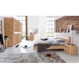Schlafzimmer-Set wimex "Petra/Pamela" Schlafzimmermöbel-Sets braun (plankeneichefarben, weißglas) Komplett Schlafzimmer