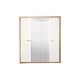 Kleiderschrank Inosign "Astor" Schränke Gr. B/H: 223,5 cm x 204 cm, 4 St., Komplettausführung, weiß (opaque hg) Kleiderschränke mit 2 Spiegeltüren, 223,5cm breit