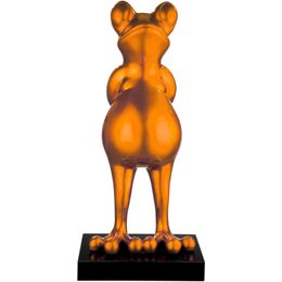 Tierfigur CASABLANCA BY GILDE "Skulptur Frosch orange" Dekofiguren Gr. B/H/T: 32 cm x 68 cm x 30 cm, orange Tierfiguren