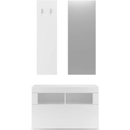 Garderoben-Set Lc "Basic" Kastenmöbel-Sets weiß (weiß hochglanz lack) Garderoben-Sets