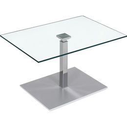Beistelltisch VIERHAUS Tische Gr. B/H/T: 90 cm x 47 cm x 60 cm, Höhenverstellbar, silberfarben (edelstahlfarbig) Beistelltische auf Rollen, höhenverstellbar