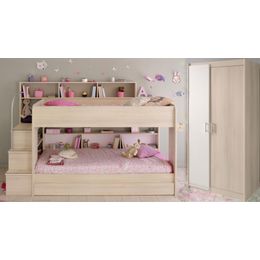 Jugendzimmer-Set Parisot "Bibop" Schlafzimmermöbel-Sets Gr. Mit Bettschubkasten, braun (akazienfarben) Baby Komplett-Kinderzimmer
