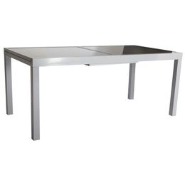 Gartentisch Merxx "Amalfi" Tische Gr. B/H/T: 100 cm x 75 cm x 180 cm, Tisch ausziehbar von 180cm - 240cm, grau (hellgrau) Klapptische