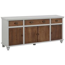 Sideboard Home Affaire "Borey" Sideboards Gr. B/H/T: 175 cm x 80 cm x 38 cm, 3, grau (grau, braun) Sideboards