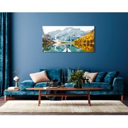Acrylglasbild queence "Echo" Bilder Gr. B/H: 60 cm x 40 cm, Acrylglasbild Landschaft Querformat, 1 St., blau (blau, gelb) Acrylglasbilder