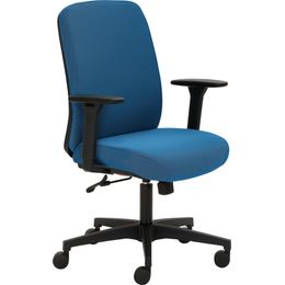 mayer Sitzmöbel Bürostuhl MAYER SITZMÖBEL "myTRITON" Stühle Gr. B/H: 70 cm x 98 cm, 1 St., Struktur (recyceltes Polyester) uni, 3D-Armlehnen-Synchronmechanik mit individueller Gewichtseinstellung-Teppichbodenrollen + Kunststoff, blau (blau, schwarz) Drehstühle