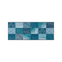 Fußmatte HEINE HOME Teppiche Gr. Ø: 82 cm, 7 mm, 1 St., blau (türkis) Fußmatten gemustert
