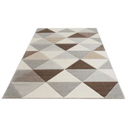 Teppich Bruno Banani "Berlad" Teppiche Gr. B/L: 280 cm x 380 cm, 13 mm, 1 St., braun Esszimmerteppiche handgearbeitet, Konturenschnitt, gekettelt