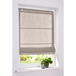 Raffrollo HEINE HOME Raffrollos Gr. 210 cm, Ösen, 80 cm, grau (taupe) Raffrollos blickdicht