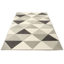 Teppich Bruno Banani "Berlad" Teppiche Gr. B/L: 160 cm x 230 cm, 13 mm, 1 St., grau (dunkelgrau) Esszimmerteppiche