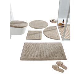 Badematte HEINE HOME Badematten Gr. rechteckig (60 cm x 100 cm), 1 St., grau (taupe) Einfarbige Badematten