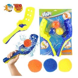 Toi-Toys Kinderspielboot SPLASH Wasser Ballfangspiel mit 2 Werfer und 3 Bällen