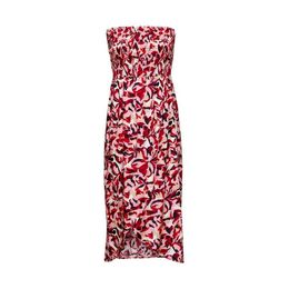 Esprit Strandkleid Gesmoktes Midi-Schlauchkleid mit Blumenmuster