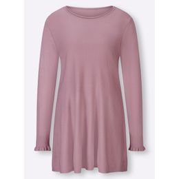 Heine Witt Damen Longpullover in leicht ausgestellter Form, mauve, Gr&ouml;&szlig;e 50
