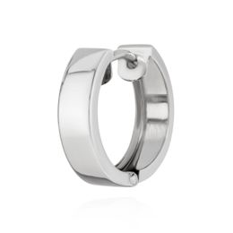 NKlaus Single-Creole Einzel 15mm Klappcreolen 925 Sterling Silber rhodiniert hochglanz Dame