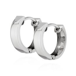 NKlaus Paar Creolen Paar 13mm Klappcreolen 925 Sterling Silber rhodiniert hochglanz Damen