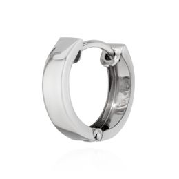 NKlaus Single-Creole Einzel 13mm Klappcreolen 925 Sterling Silber rhodiniert hochglanz Herr
