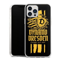 DeinDesign iPhone 13 Pro Max Handy Silikon H&uuml;lle Case transparent Handyh&uuml;lle Sg Dynamo Dresden Statement Sgd Silikon Case