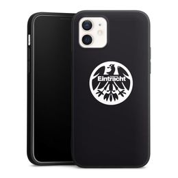DeinDesign iPhone 12 Handy Premium Silikon H&uuml;lle Handyh&uuml;lle schwarz Case Logo Eintracht Frankfurt Eagle Silikon Premium Case