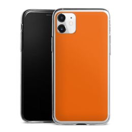 DeinDesign iPhone 11 Handy Slim Case Silikon Handyh&uuml;lle transparent H&uuml;lle extra d&uuml;nn Orange Unicoloured Colour Silikon Slim Case