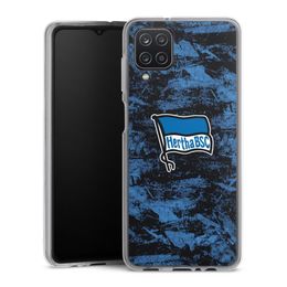 DeinDesign Galaxy A12 Handy Silikon H&uuml;lle Case transparent Handyh&uuml;lle Hertha Bsc Flag Logo Silikon Case