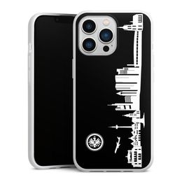 DeinDesign iPhone 13 Pro Handy Silikon H&uuml;lle Case wei&szlig; Handyh&uuml;lle Eintracht Frankfurt Sge Skyline Silikon Case