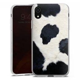 DeinDesign iPhone Xr Handy Silikon H&uuml;lle Case transparent Handyh&uuml;lle Animal Look Animal Print Cow Skin Silikon Case