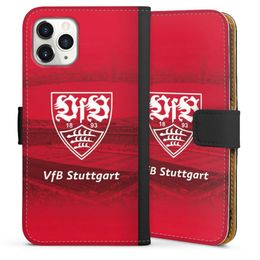 DeinDesign iPhone 11 Pro Handy Klapph&uuml;lle Handyh&uuml;lle aus Kunst Leder schwarz Flip Case Stadium Official Licensed Product Vfb Stuttgart Sideflip mit Lasche