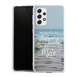 DeinDesign Galaxy A33 5G Handy Silikon H&uuml;lle Case transparent Handyh&uuml;lle Statement Beach Spruch Silikon Case