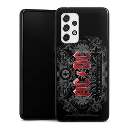 DeinDesign Galaxy A53 5G Handy Silikon H&uuml;lle Case schwarz Handyh&uuml;lle Black Ice Merchandise Acdc