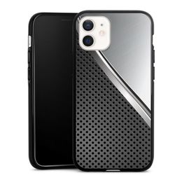 DeinDesign iPhone 12 mini Handy Silikon H&uuml;lle Case schwarz Handyh&uuml;lle Steel Metall Carbon