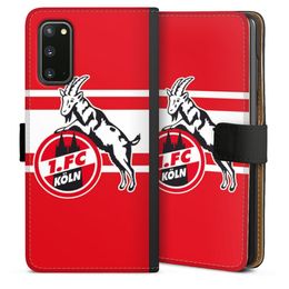 DeinDesign Galaxy S20 Handy Klapph&uuml;lle Handyh&uuml;lle aus Kunst Leder schwarz Flip Case Official Licensed Product Coat Of Arms 1. Fc K&ouml;ln Sideflip mit Lasche