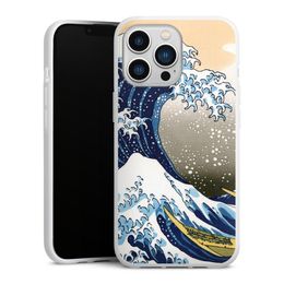 DeinDesign iPhone 13 Pro Handy Silikon H&uuml;lle Case wei&szlig; Handyh&uuml;lle Katsushika Hokusai Die Gro&szlig;e Welle Vor Kanagawa Kunst Silikon Case
