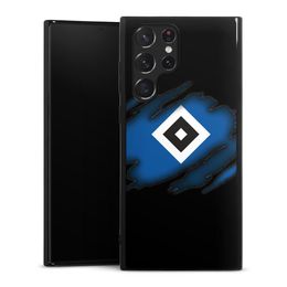 DeinDesign Galaxy S22 Ultra Handy Silikon H&uuml;lle Case schwarz Handyh&uuml;lle Official Licensed Product Hsv Hamburger Sv