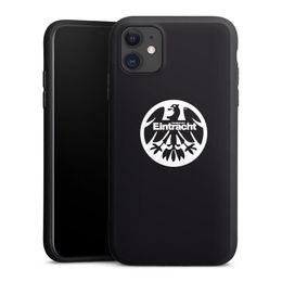 DeinDesign iPhone 11 Handy Premium Silikon H&uuml;lle Handyh&uuml;lle schwarz Case Logo Eintracht Frankfurt Eagle Silikon Premium Case
