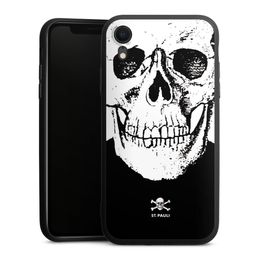 DeinDesign iPhone Xr Handy Premium Silikon H&uuml;lle Handyh&uuml;lle schwarz Case Totenkopf Fc St. Pauli Official Licensed Product Silikon Premium Case