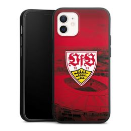 DeinDesign iPhone 12 mini Handy Premium Silikon H&uuml;lle Handyh&uuml;lle schwarz Case Vfb Stuttgart Official Licensed Product Stadium Silikon Premium Case