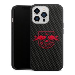 DeinDesign iPhone 13 Pro Handy Premium Silikon H&uuml;lle Handyh&uuml;lle schwarz Case Rb Leipzig Official Licensed Product Carbon Silikon Premium Case