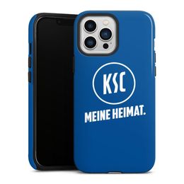 DeinDesign iPhone 13 Pro Max Handy Panzer Handyh&uuml;lle robuste Outdoor H&uuml;lle Schutzh&uuml;lle gl&auml;nzend Karlsruher Sc Statement Ksc Tough Case