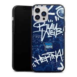 DeinDesign iPhone 13 Pro Max Handy Silikon H&uuml;lle Case schwarz Handyh&uuml;lle Official Licensed Product Hertha Bsc Graffiti