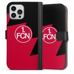 DeinDesign iPhone 13 Pro Max Handy Klapph&uuml;lle Handyh&uuml;lle aus Kunst Leder schwarz Flip Case 1. Fcn 1. Fc N&uuml;rnberg Merchandise Sideflip mit langer Lasche