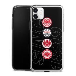 DeinDesign iPhone 11 Handy Slim Case Silikon Handyh&uuml;lle transparent H&uuml;lle extra d&uuml;nn Logo Eagle Eintracht Frankfurt Silikon Slim Case