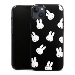 DeinDesign iPhone 14 Plus Handy Silikon H&uuml;lle Case schwarz Handyh&uuml;lle Muster Miffy Transparent