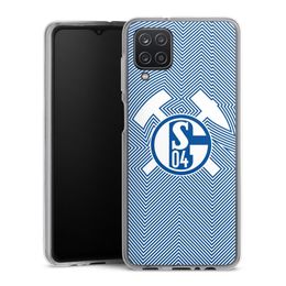 DeinDesign Galaxy A12 Handy Silikon H&uuml;lle Case transparent Handyh&uuml;lle Bundesliga Stripes Fc Schalke 04 Silikon Case