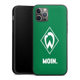 DeinDesign iPhone 12 Pro Handy Premium Silikon H&uuml;lle Handyh&uuml;lle schwarz Case Moin Official Licensed Product Sv Werder Bremen Silikon Premium Case