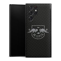 DeinDesign Galaxy S22 Ultra Handy Silikon H&uuml;lle Case schwarz Handyh&uuml;lle Rb Leipzig Carbon Metallic Look