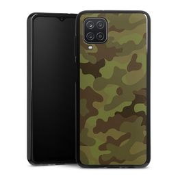 DeinDesign Galaxy A12 Handy Silikon H&uuml;lle Case schwarz Handyh&uuml;lle Camouflage Tarnmuster Army