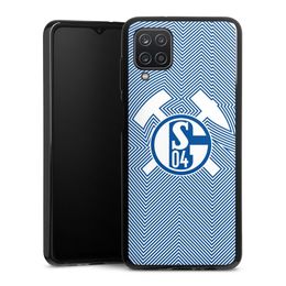 DeinDesign Galaxy A12 Handy Silikon H&uuml;lle Case schwarz Handyh&uuml;lle Fc Schalke 04 Bundesliga Stripes