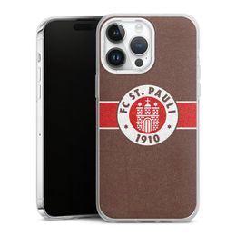 DeinDesign iPhone 14 Pro Max Handy Silikon H&uuml;lle Case transparent Handyh&uuml;lle Fc St. Pauli Logo Official Licensed Product Silikon Case